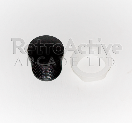 Black Button Cap with Nut – Retro Active Arcade
