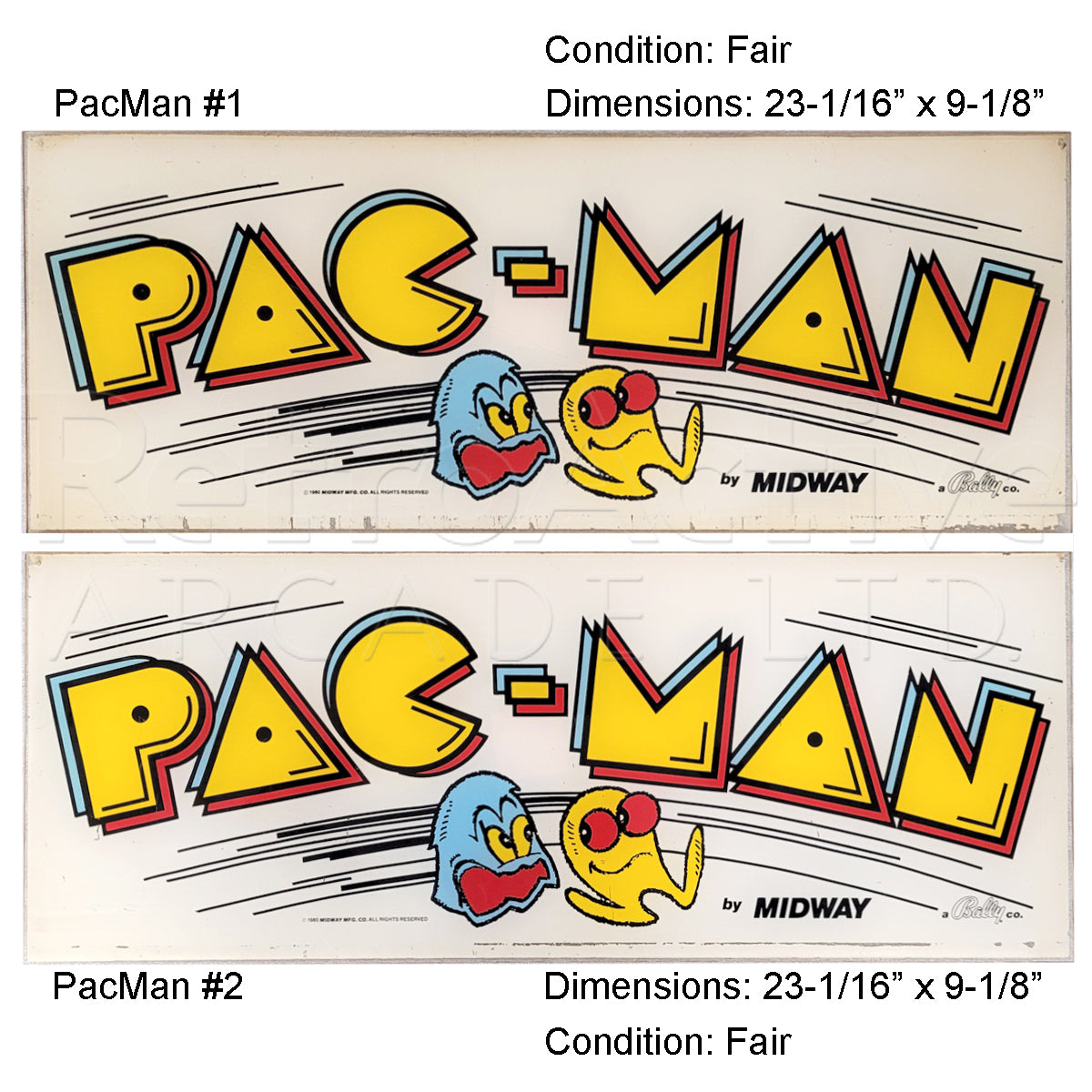 Original Pac-Man Marquee | Midway – Retro Active Arcade