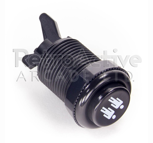 Black Concave Printed Player Buttons – Retro Active Arcade