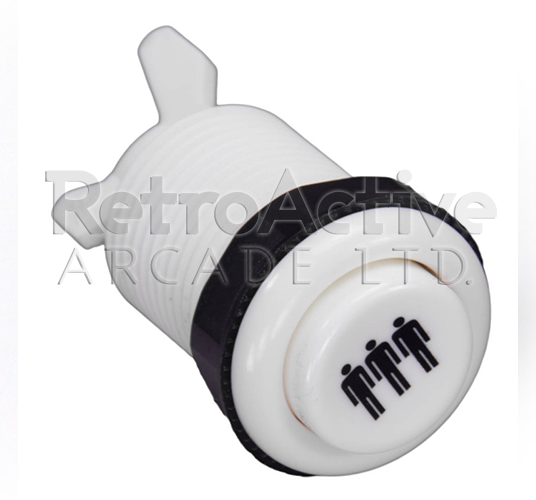 White Concave Printed Player Buttons – Retro Active Arcade
